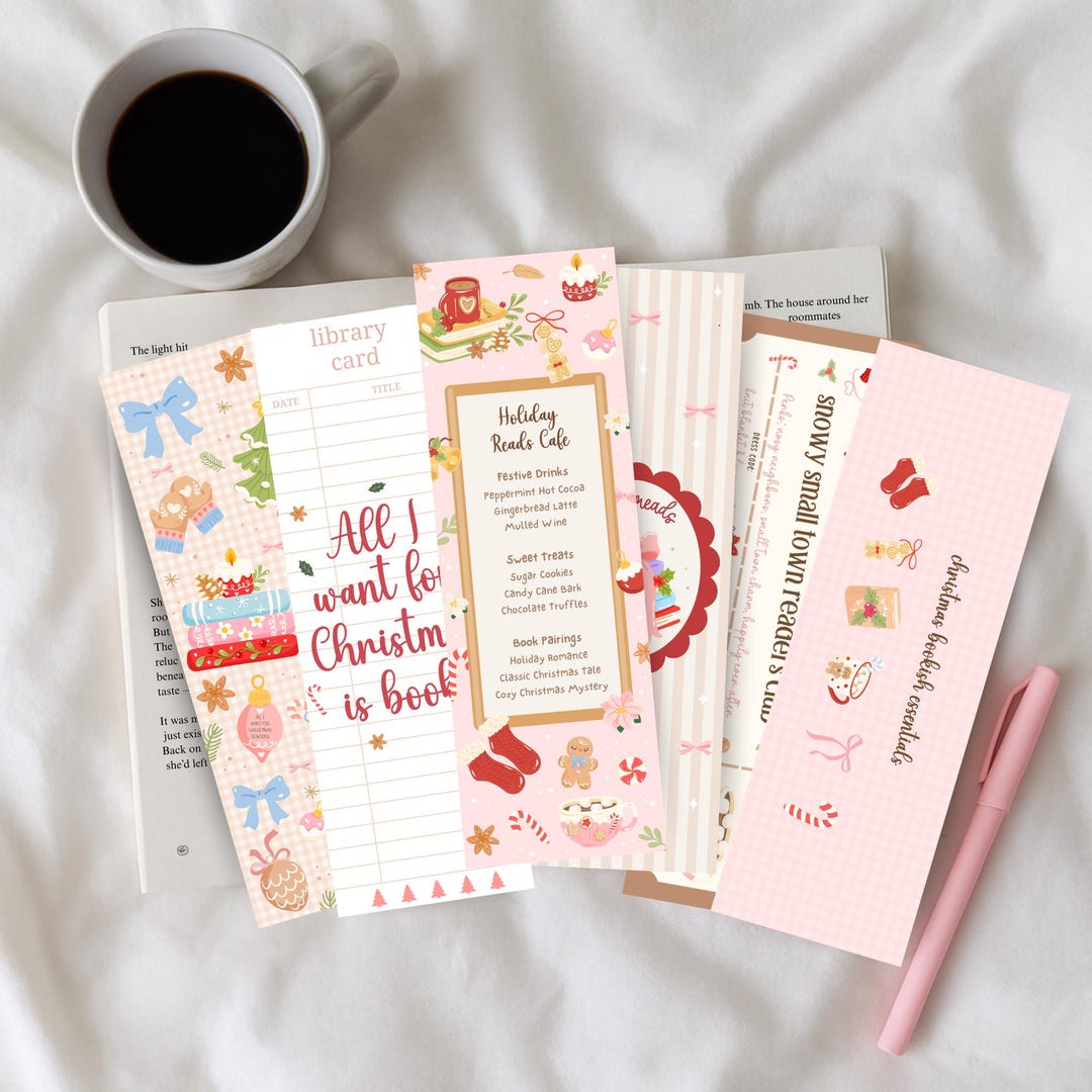 Cozy Christmas Bookmark Set, Holiday Reading Essentials, Cute Winter ...