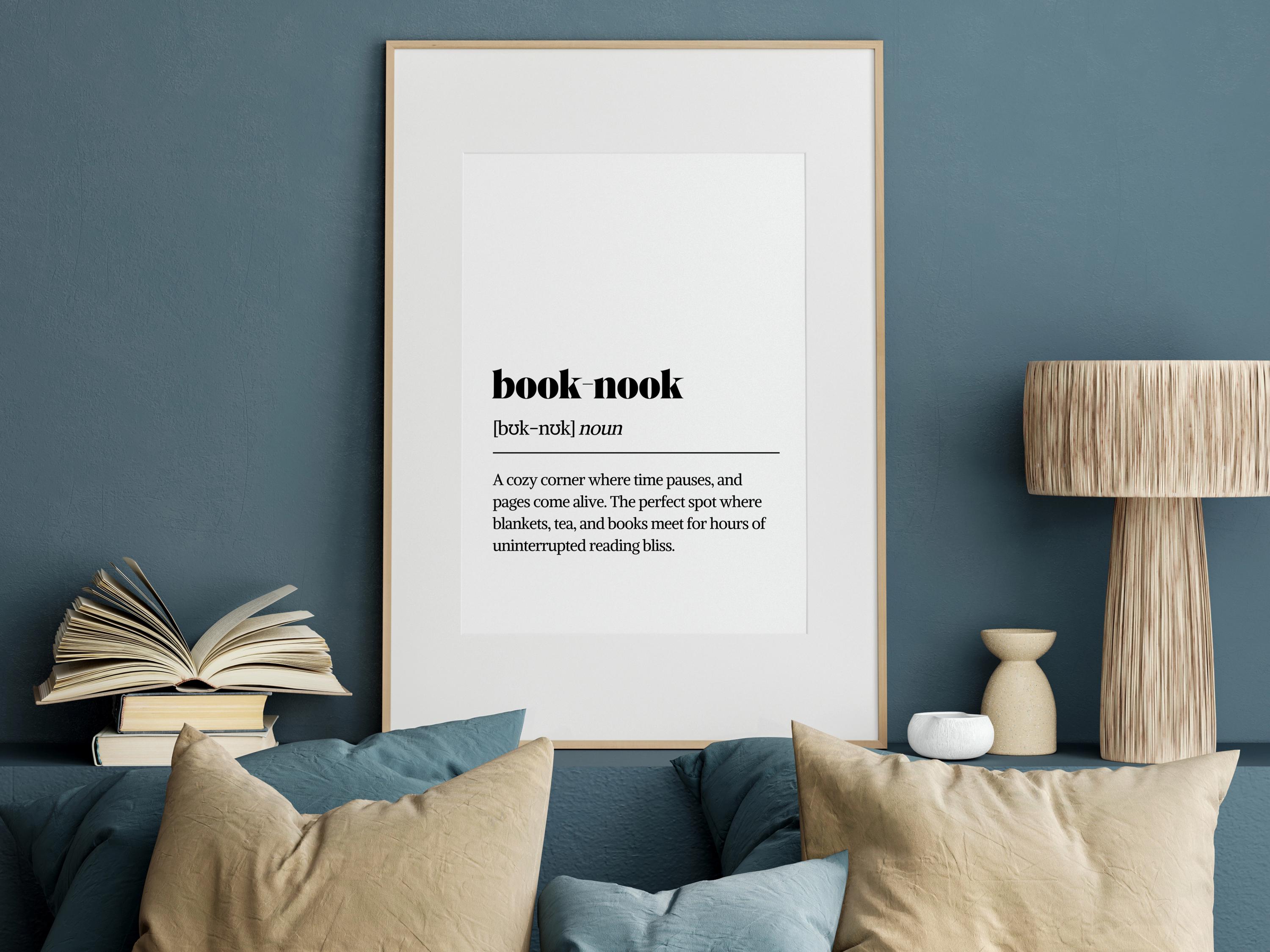 Book-nook Definition Print | Book Wall Art | Book Lover Print | Book ...