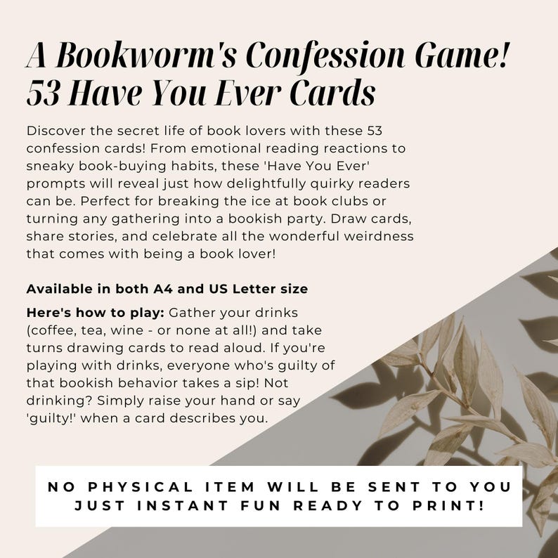Have You Ever Printable Cards for Book Clubs, Fun Icebreaker, Bookish ...