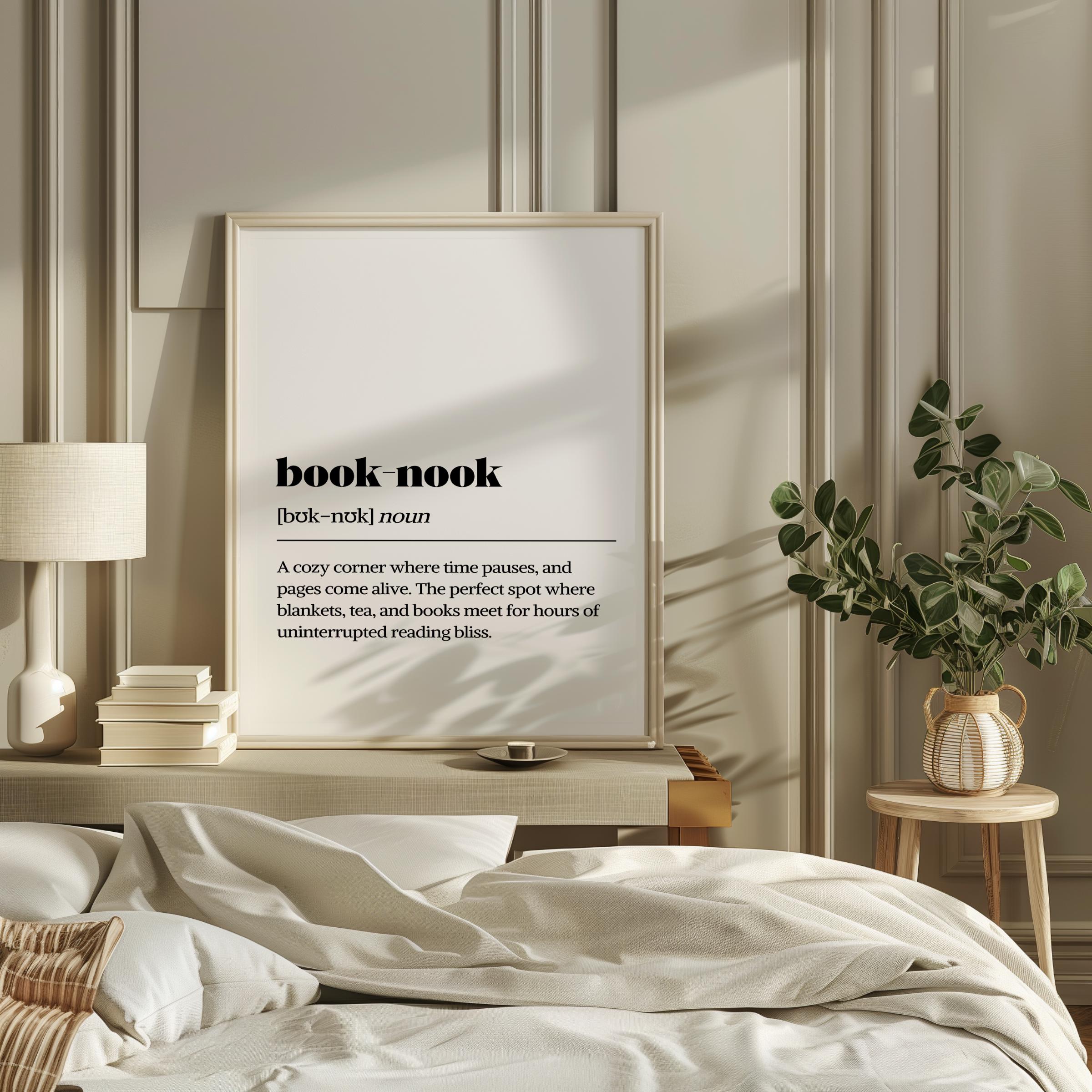 Book-nook Definition Print | Book Wall Art | Book Lover Print | Book ...