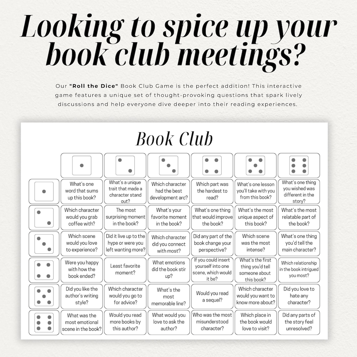 Book Club Discussion Questions Printable, Book Club Cards, Discussion ...