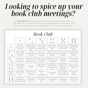 Book Club Discussion Questions Printable, Book Club Cards, Discussion ...