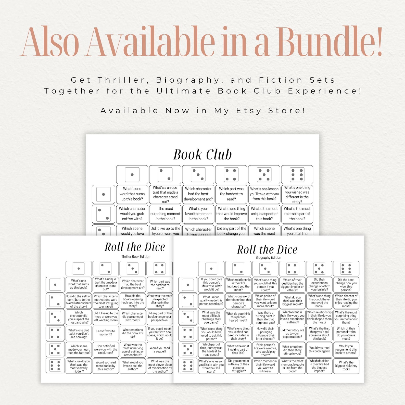 Biography Book Club Game, Roll the Dice Discussion Game, Printable Book ...
