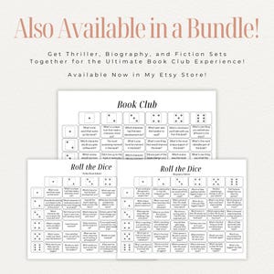 Biography Book Club Game, Roll the Dice Discussion Game, Printable Book ...
