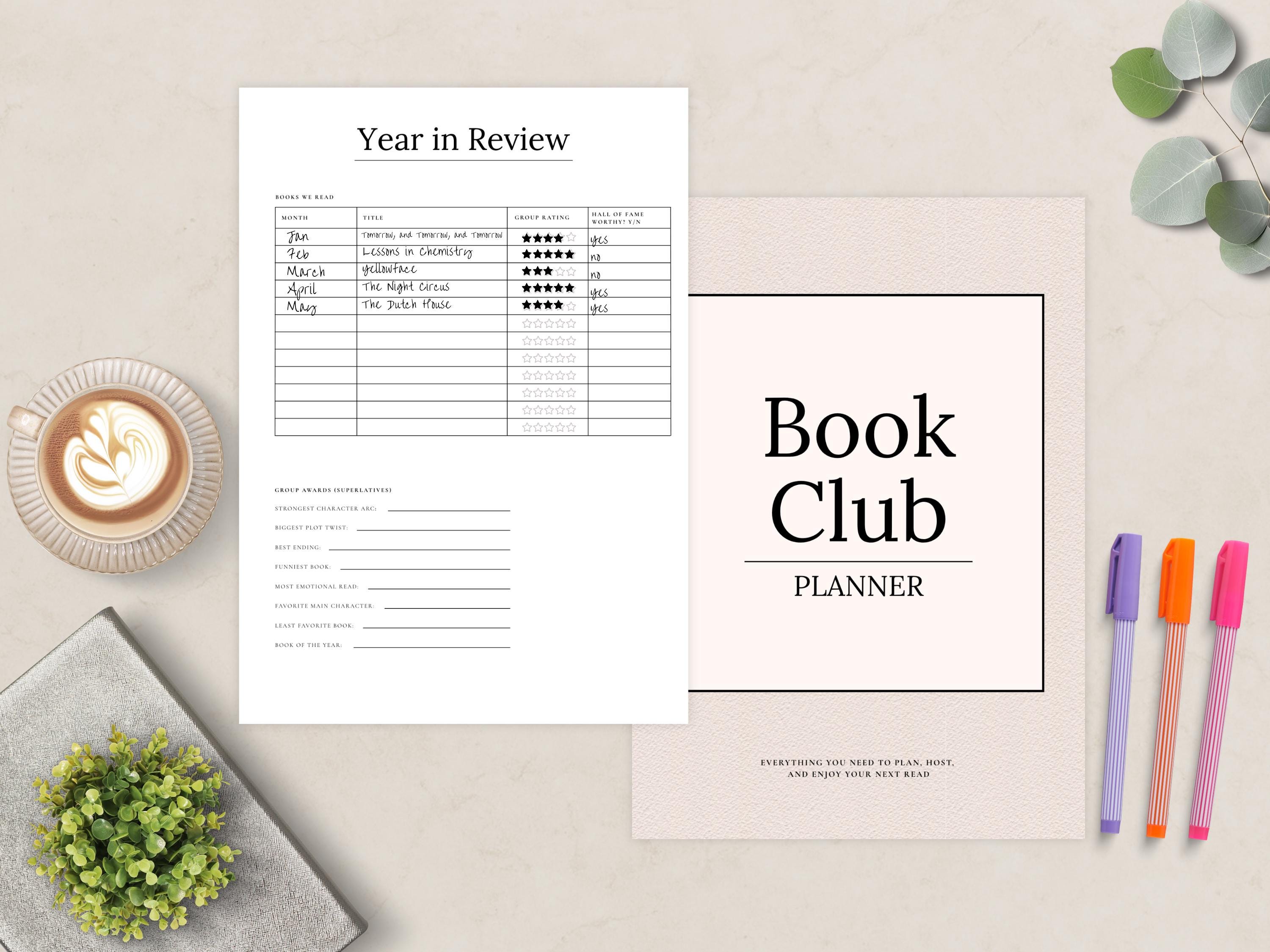 Book Club Planner Printable Bundle, Reading Group Worksheets ...