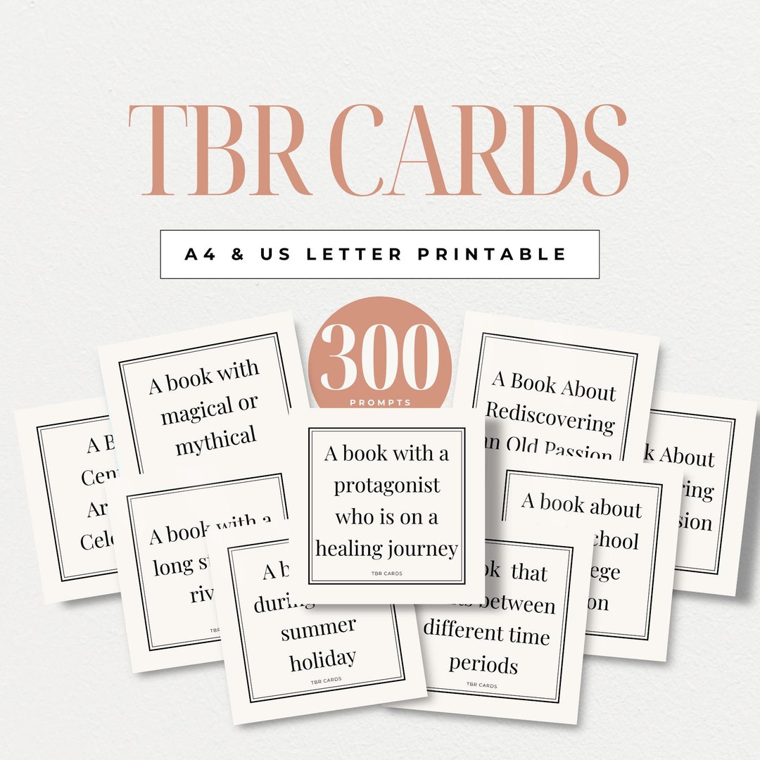 300 Printable TBR Cards, to Be Read Prompt, Reading Challenge, Fun ...