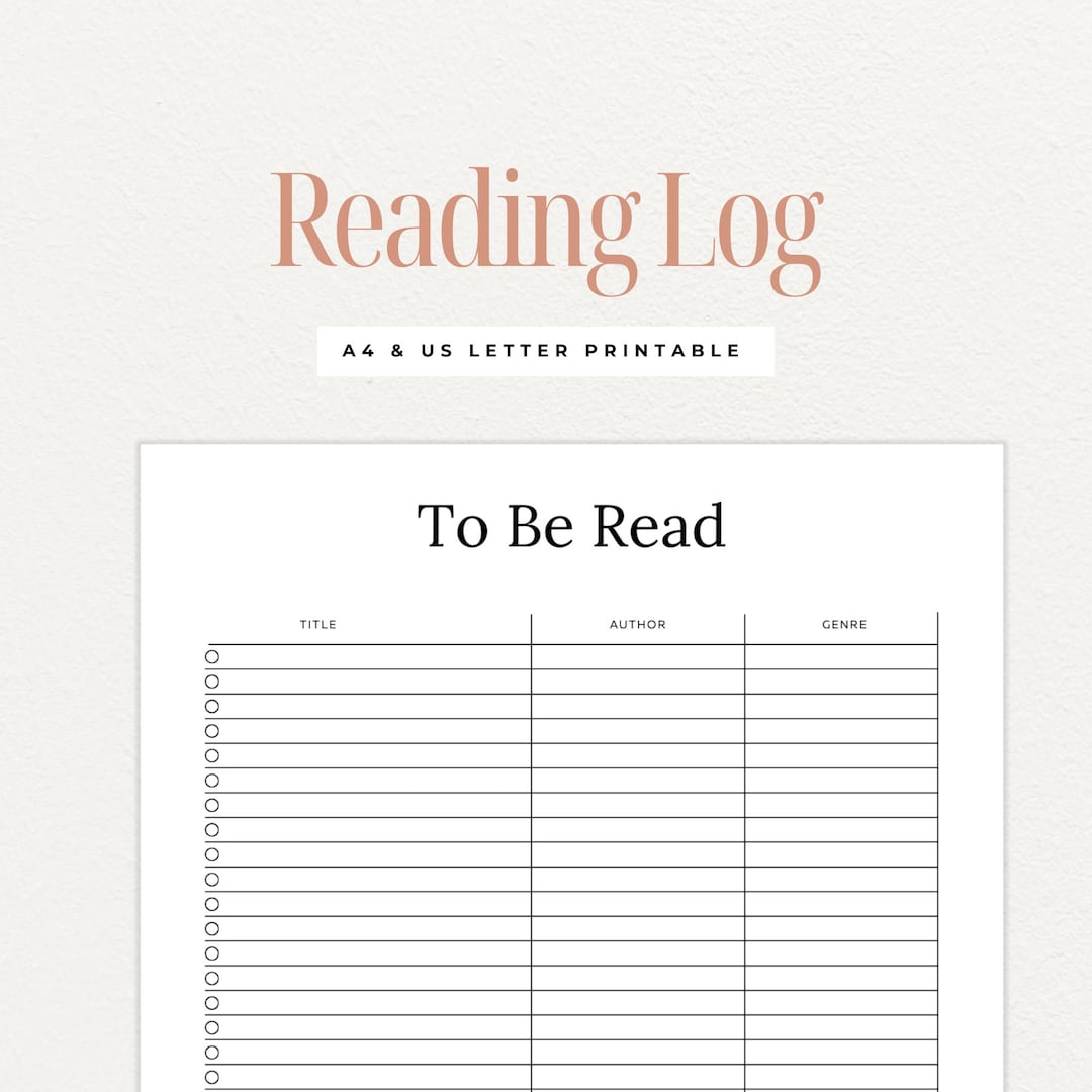 To Be Read List Printable, TBR Tracker for Book Lovers, Reading List ...