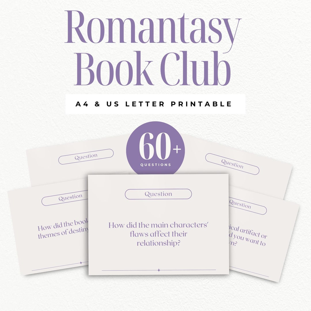 60 Romantasy Book Club Cards | Printable Fantasy Romance Discussion ...