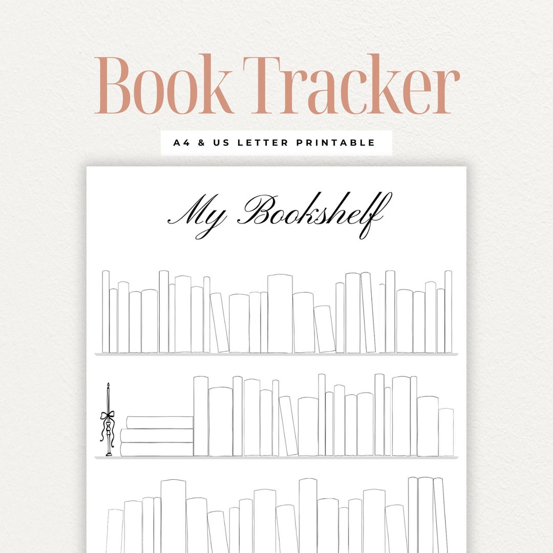 Bookshelf Reading Tracker, Journal Page, Printable Reading Log, Book ...