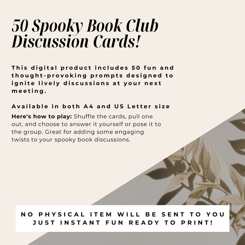 Halloween Spooky Book Club Questions | 50 Printable Book Club Prompts ...