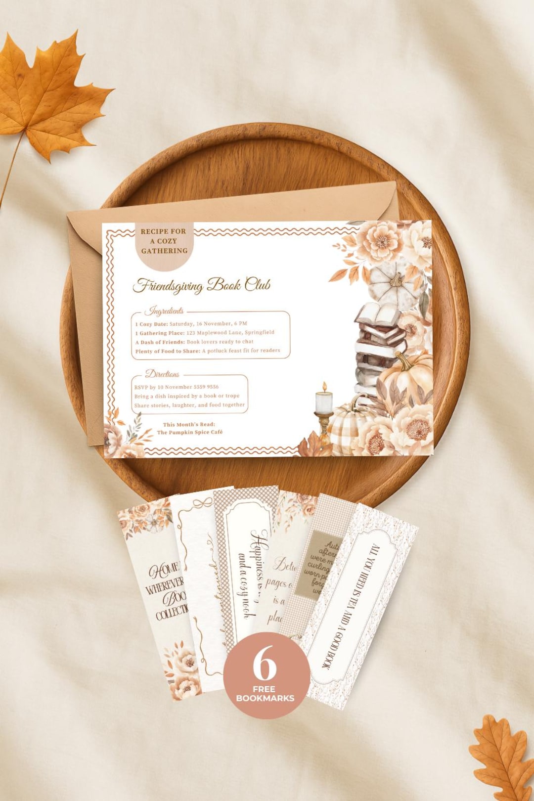 Printable Friendsgiving Invite, Book Club Potluck, Cozy Dinner ...