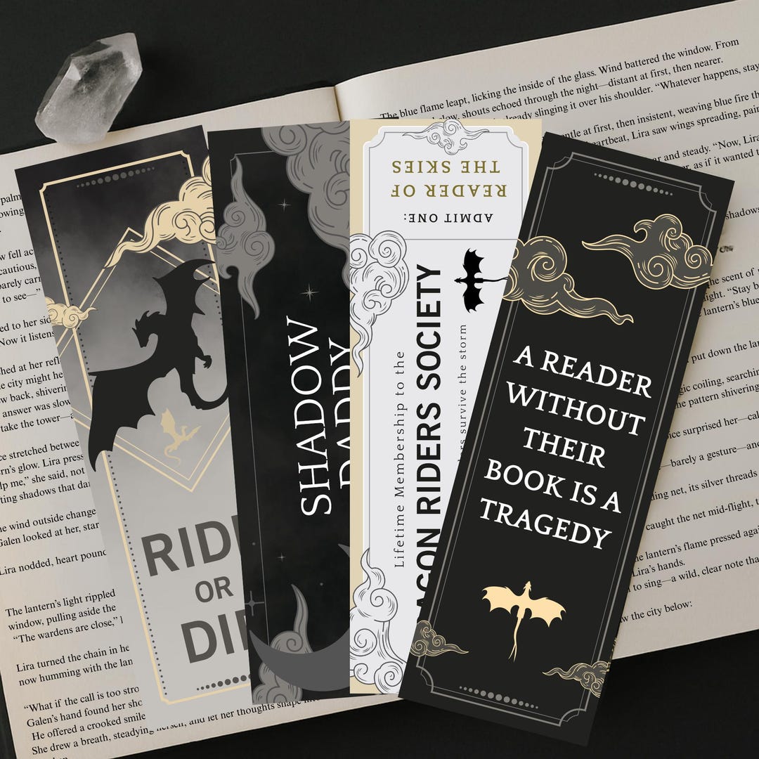 Dragon Rider Bookmark, Fantasy Bookmark, Romantasy Bookish Gift, Cute ...