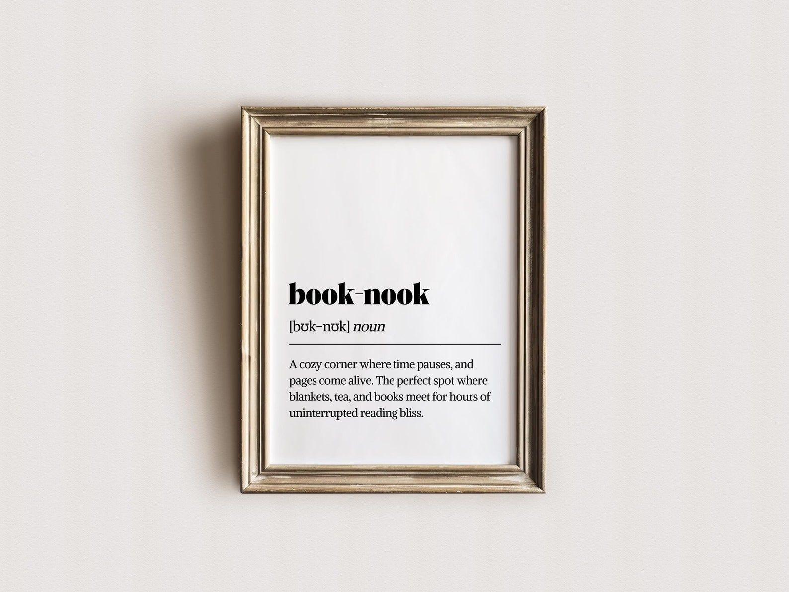 Book-nook Definition Print | Book Wall Art | Book Lover Print | Book ...