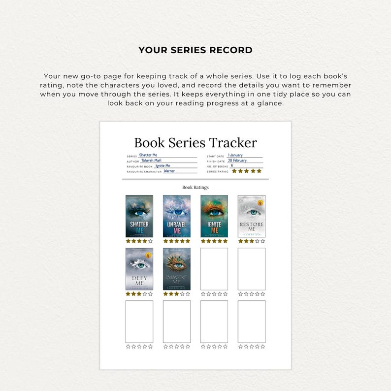 Printable Book Series Tracker, Reading Journal Page, Series Reading Log ...