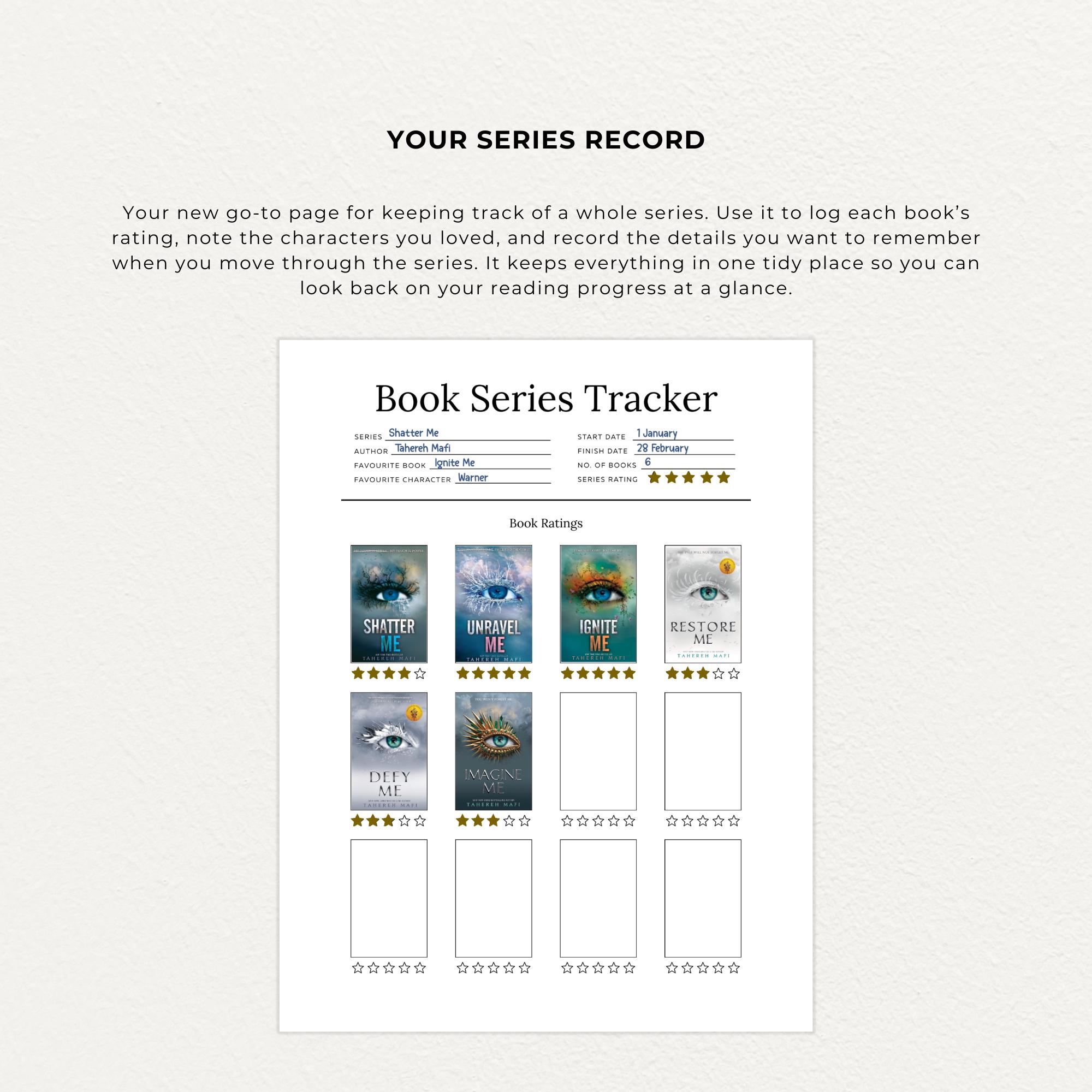 Printable Book Series Tracker, Reading Journal Page, Series Reading Log ...