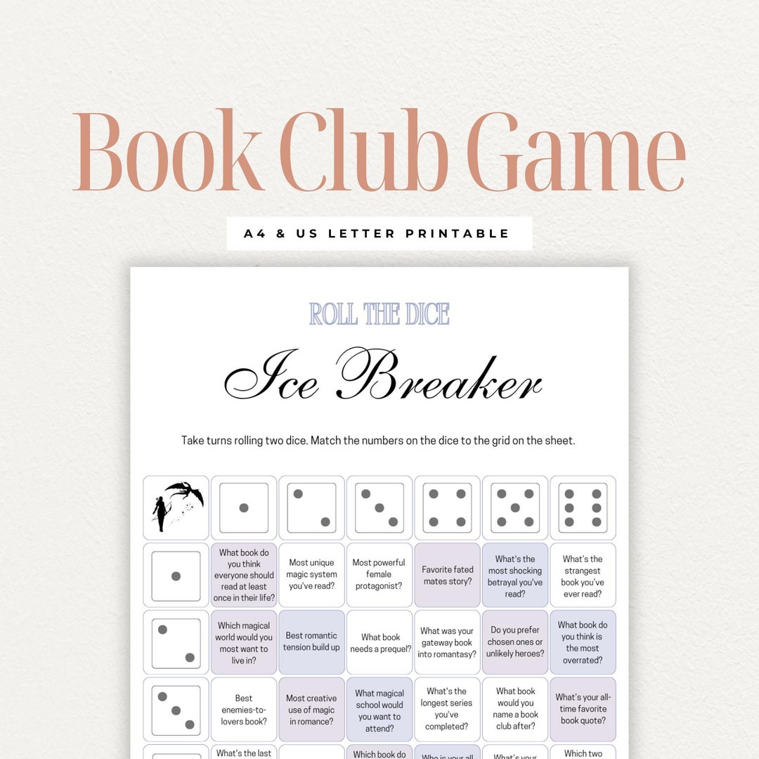Fantasy Romance Icebreaker Game | Printable Book Club Activity | Roll ...