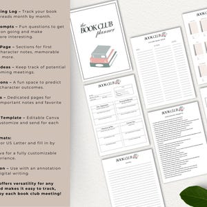 Book Club Planner & Organizer | Printable Book Club Templates | Digital ...