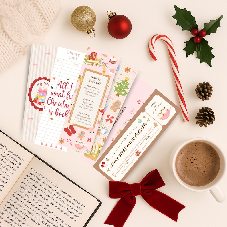 Cozy Christmas Bookmark Set, Holiday Reading Essentials, Cute Winter ...
