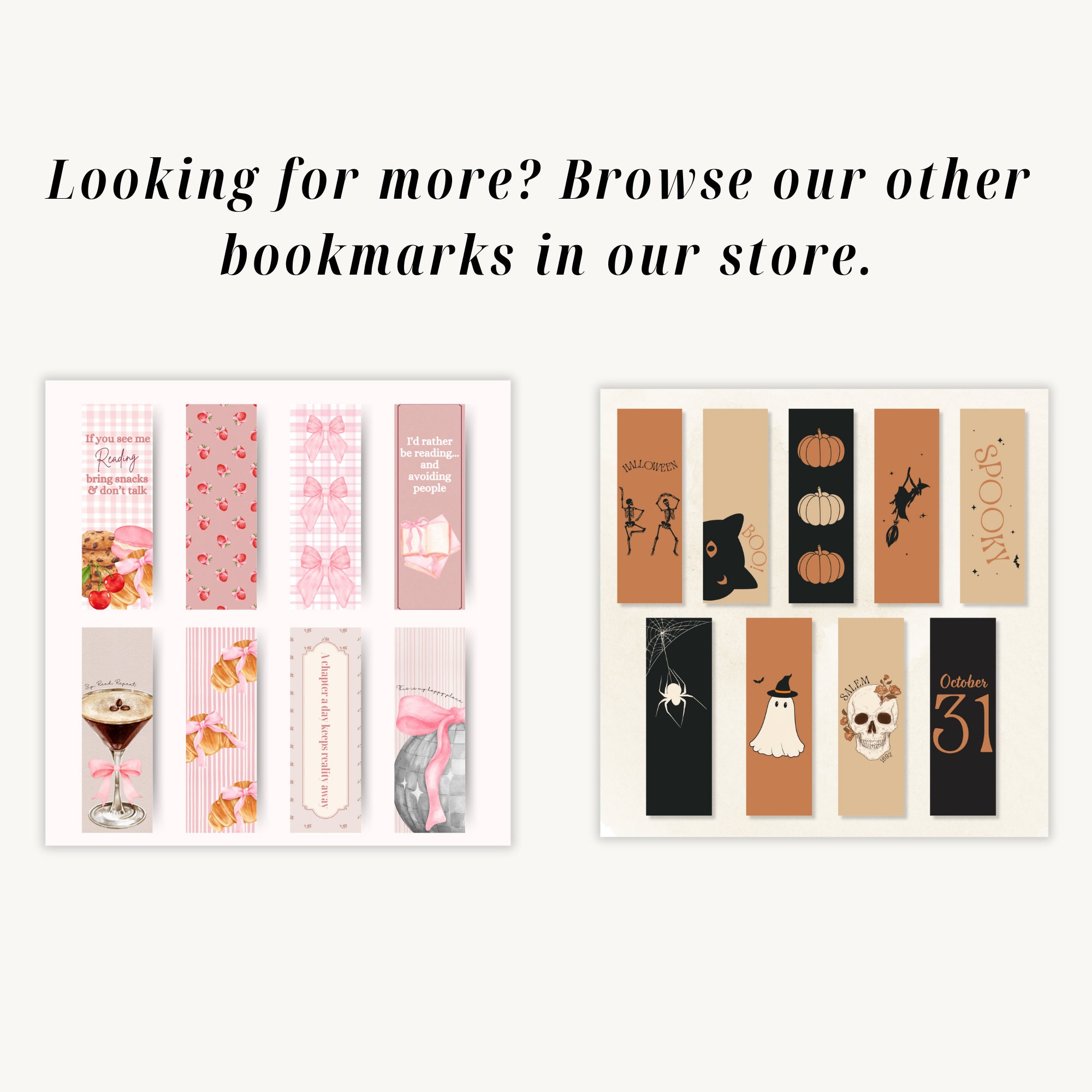 Set of 8 Coquette Printable Bookmarks Cute Pastel Digital Download Book ...