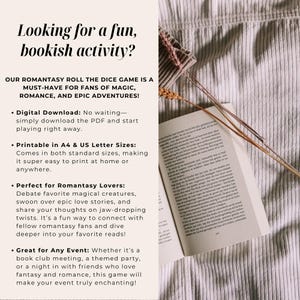 Roll the Dice Romantasy Book Club Game | Printable Book Discussion ...