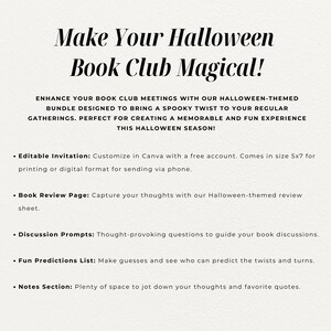 Halloween Book Club Bundle - Printable Halloween-themed Book Review ...