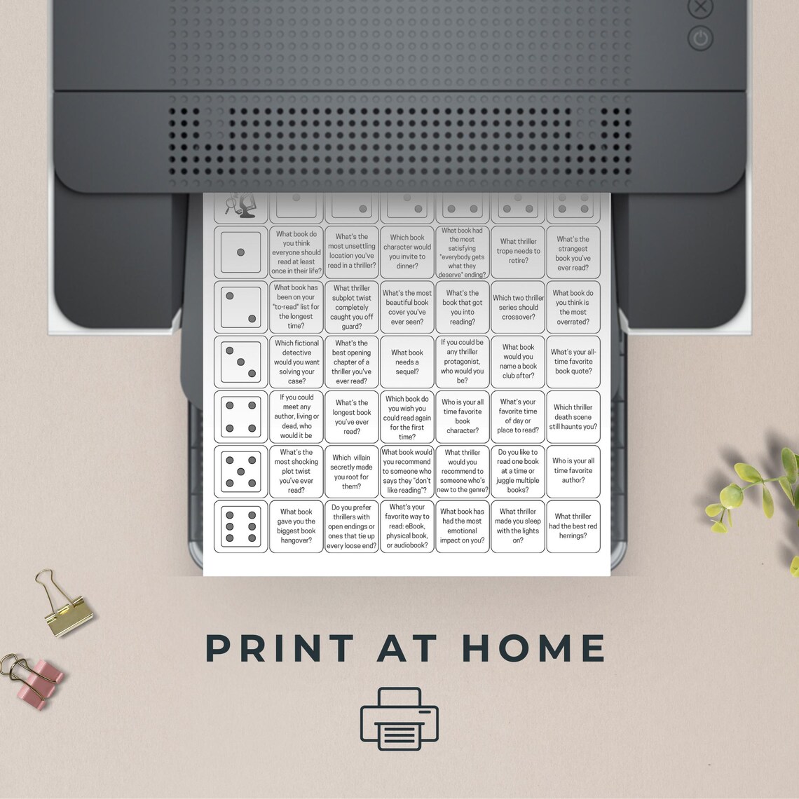 Historical Fiction Book Club Game Bundle, Icebreaker, Roll the Dice ...