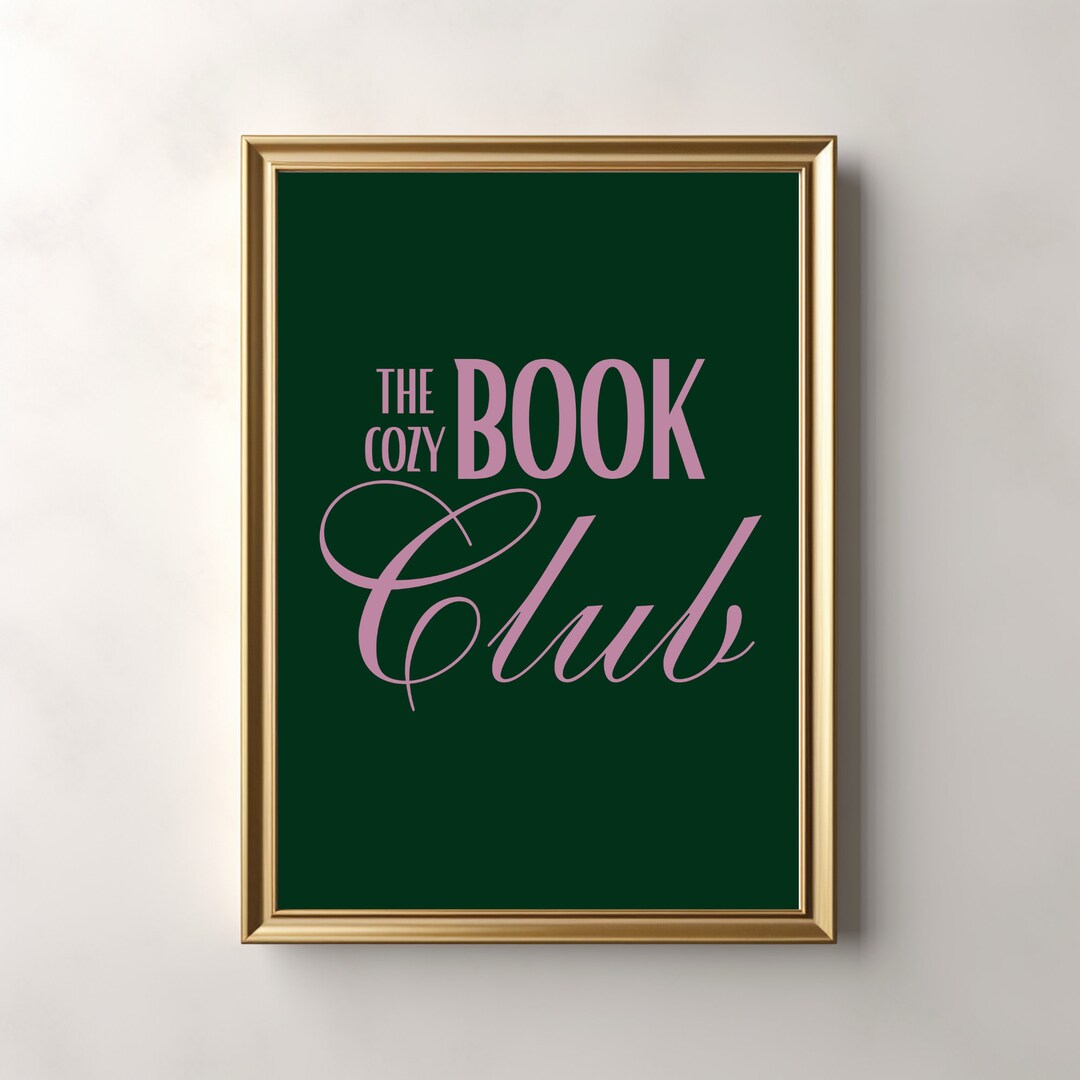 Bookish Art Cozy Book Club Wall Art Elegant Book Lover Decor Book Lover ...