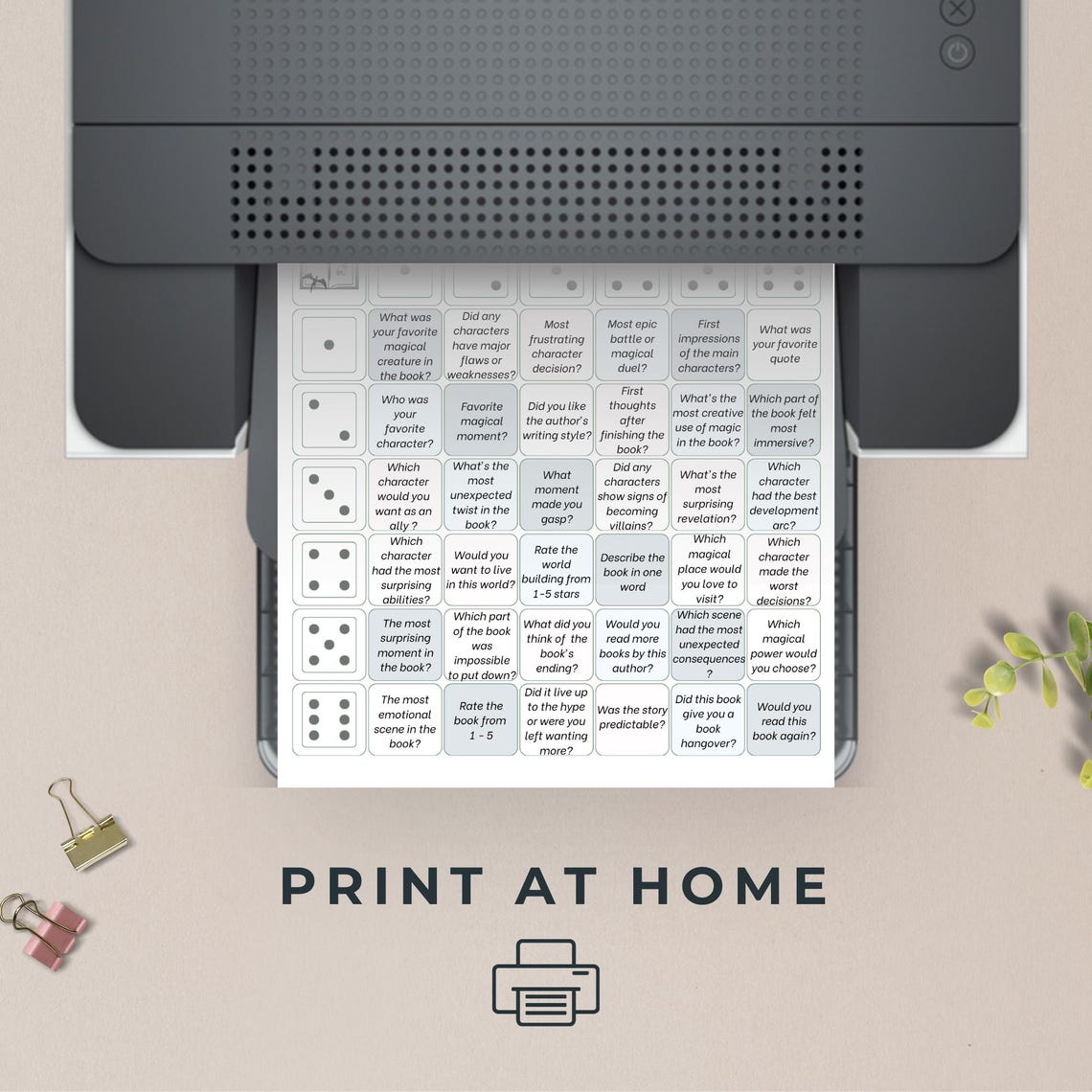 Roll the Dice Fantasy Book Edition, Fun Printable Book Club Game ...