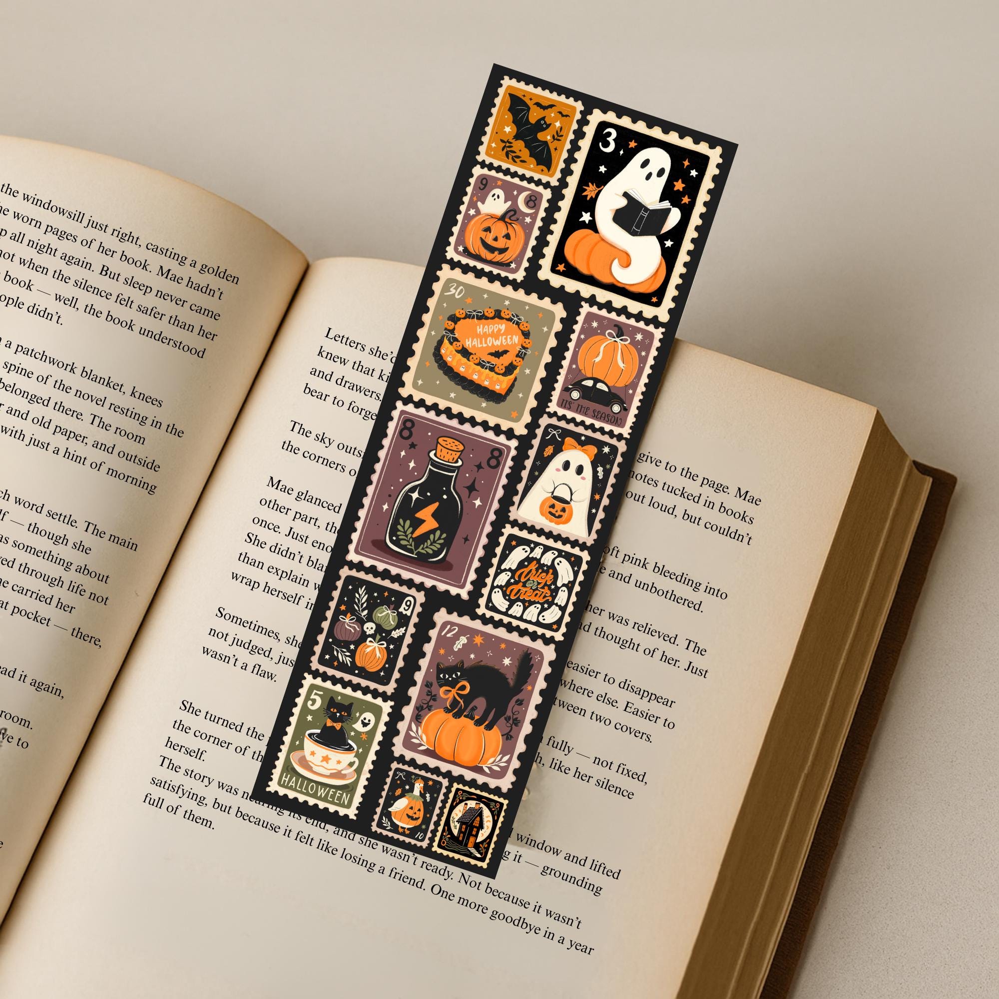 Spooky Halloween Bookmarks Set, Ghost, Skeleton & Pumpkin Bookish ...