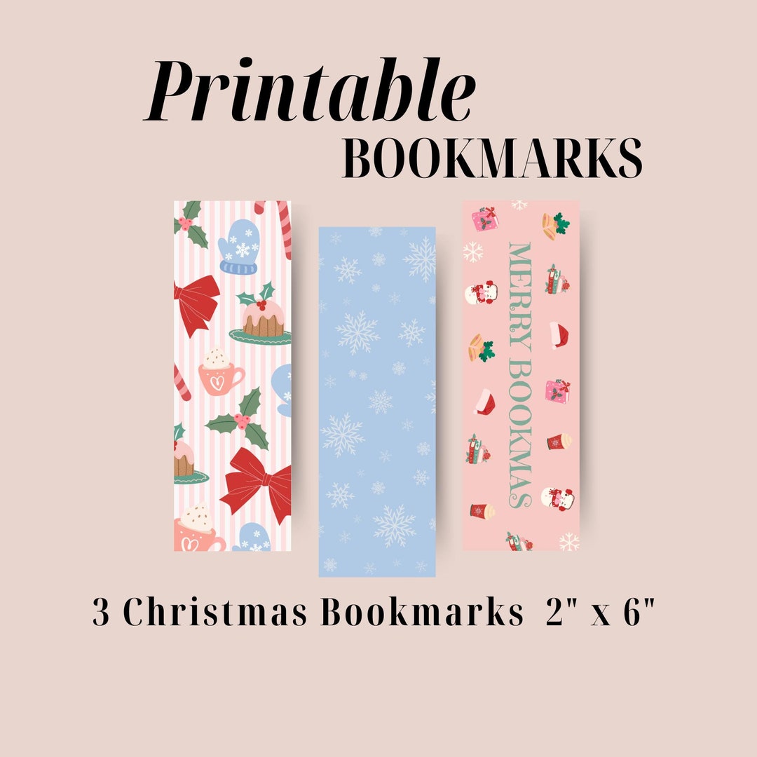 Set of 3 Cozy Christmas Printable Bookmarks Merry Bookmas Holiday ...