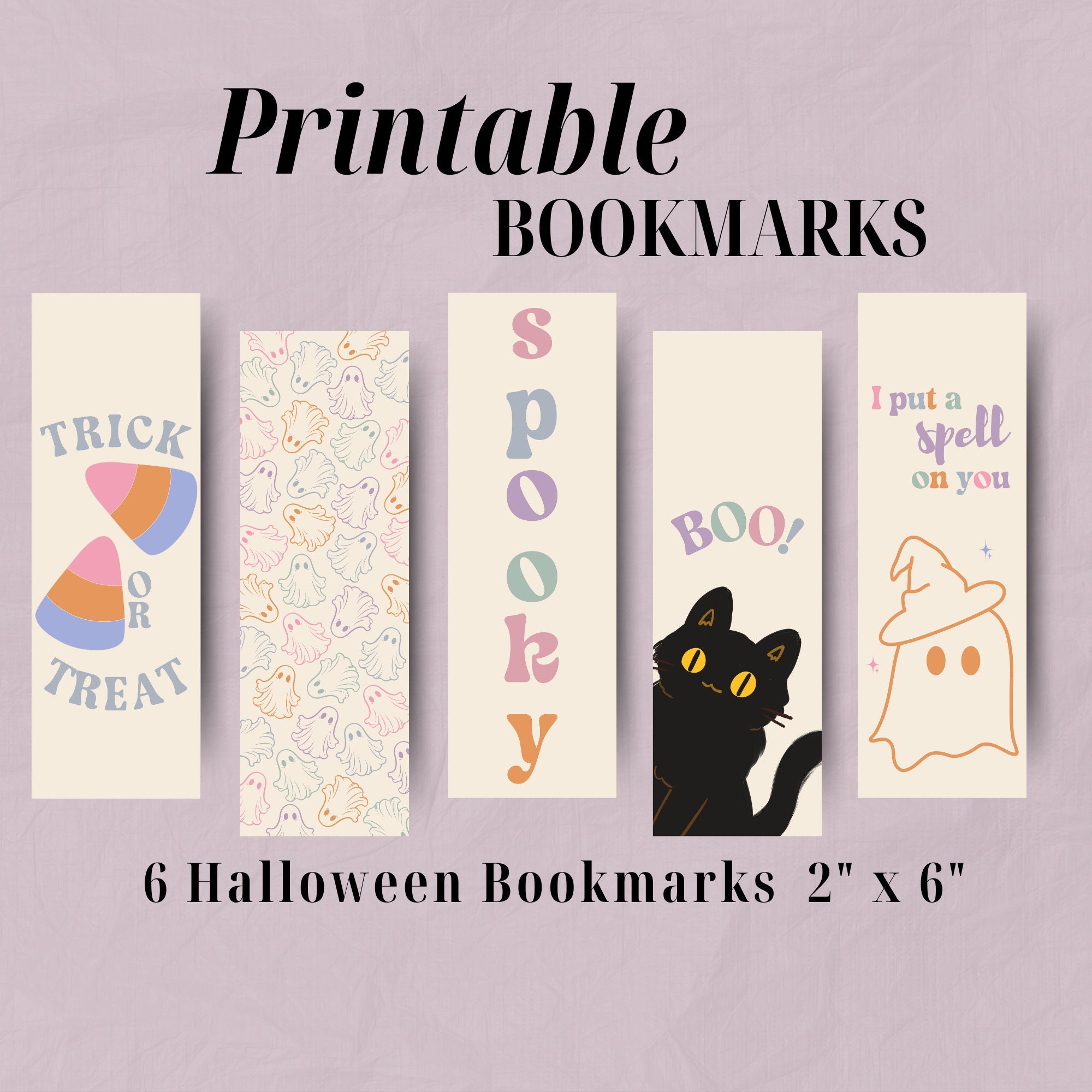 6 Printable Halloween Bookmark | | Holidays | Bookmarks | Retro | Ghost ...