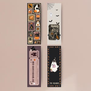 Spooky Halloween Bookmarks Set, Ghost, Skeleton & Pumpkin Bookish ...