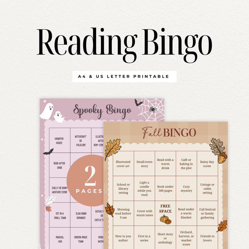 Tbr Book Prompt Bingo - Etsy