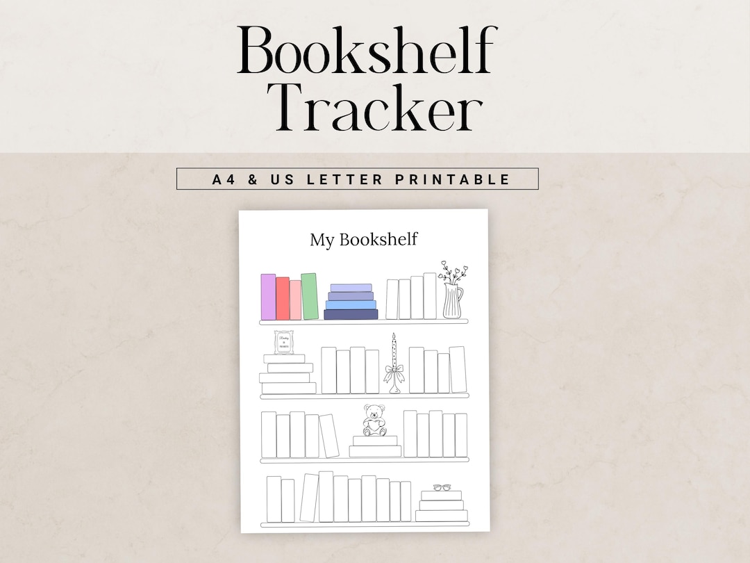 My Bookshelf Reading Tracker Printable | Book Log A4 | Reading Journal ...