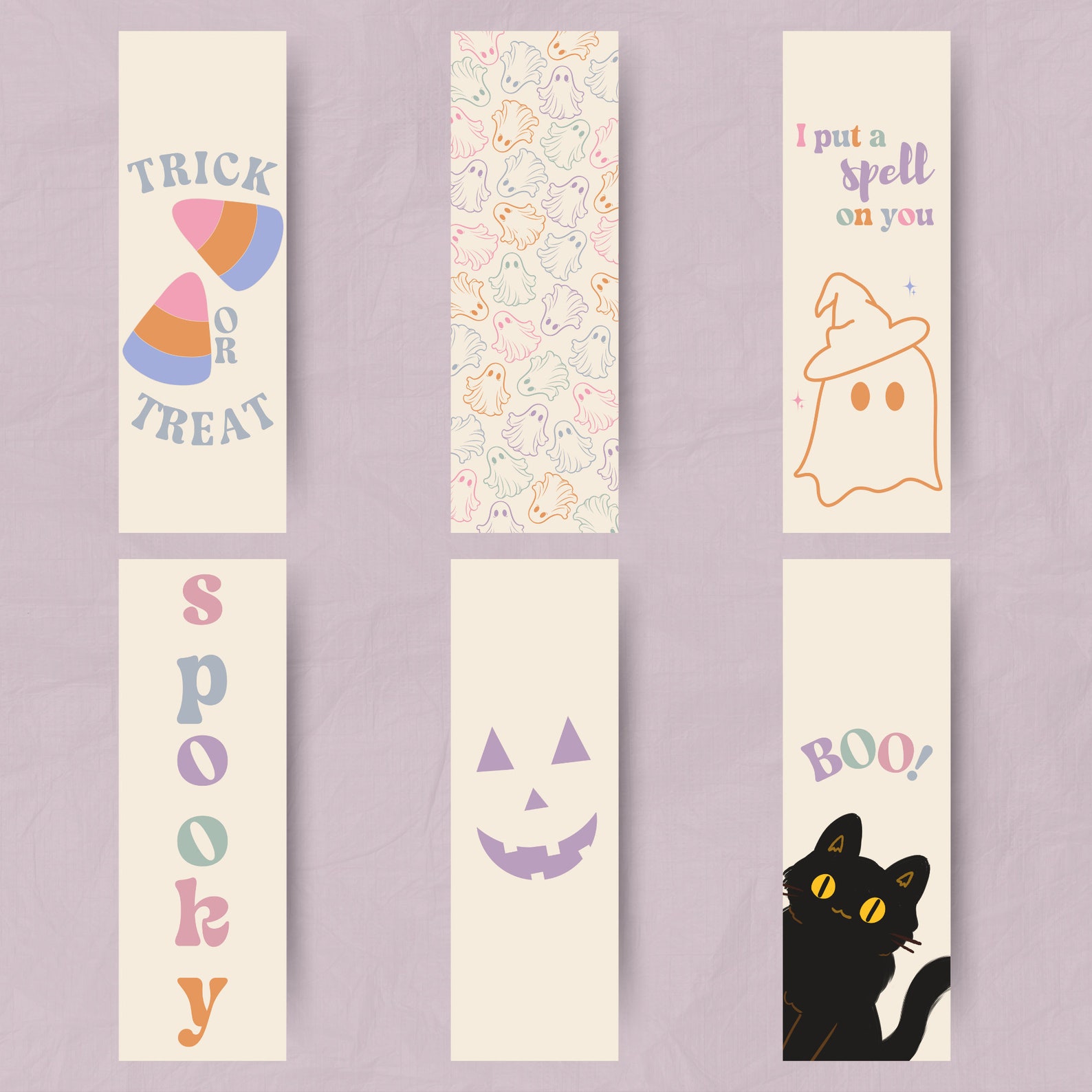 6 Printable Halloween Bookmark | | Holidays | Bookmarks | Retro | Ghost ...