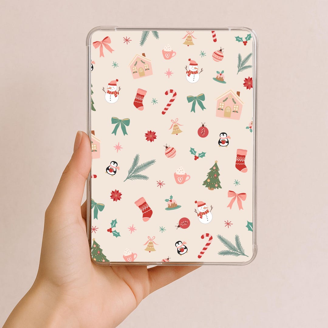Cute Christmas Kindle Insert for Clear Case, Festive Kindle Stickers ...