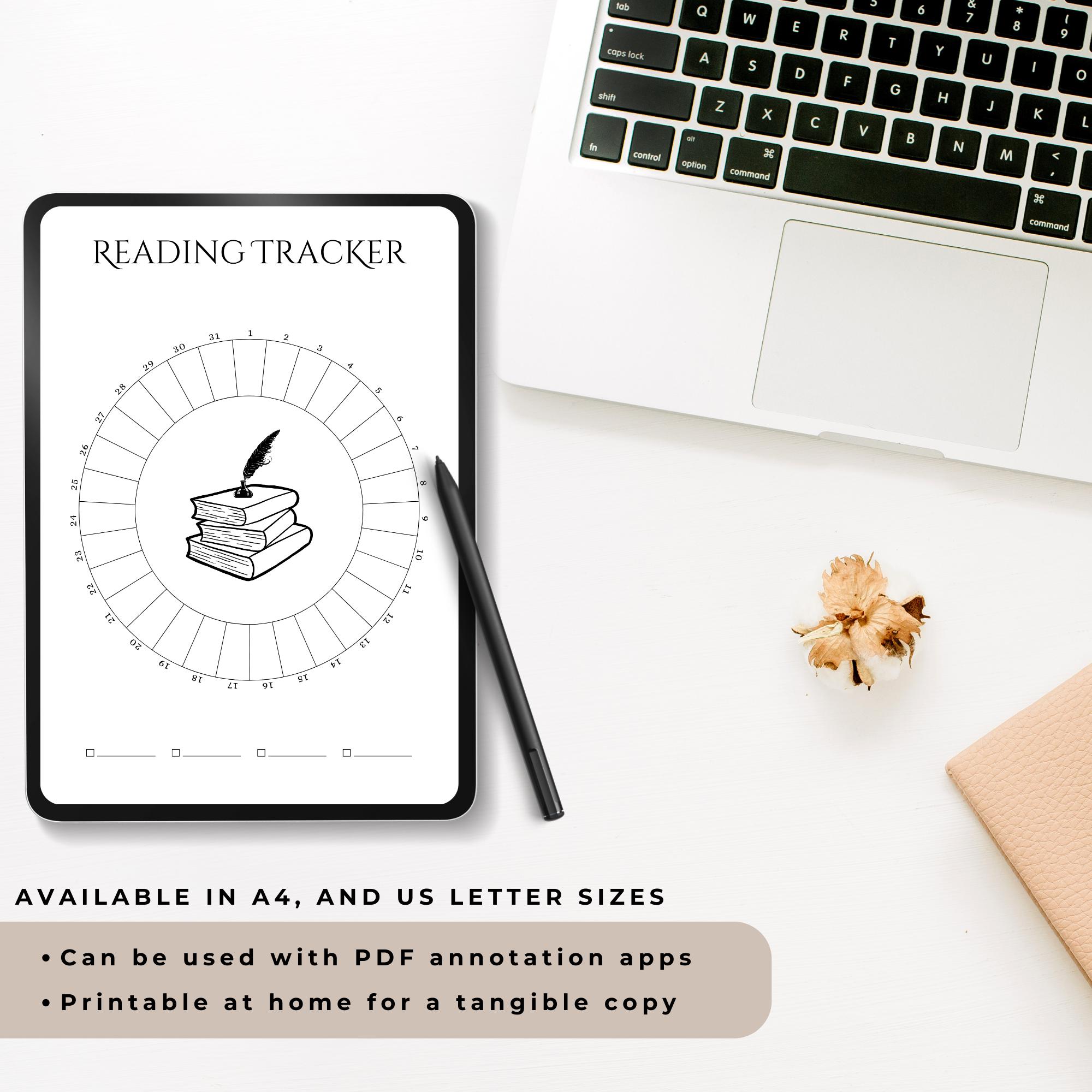 Reading Log Printable, Monthly Reader Tracker, Reading Journal for Book ...
