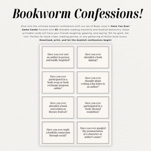 Have You Ever Printable Cards for Book Clubs, Fun Icebreaker, Bookish ...