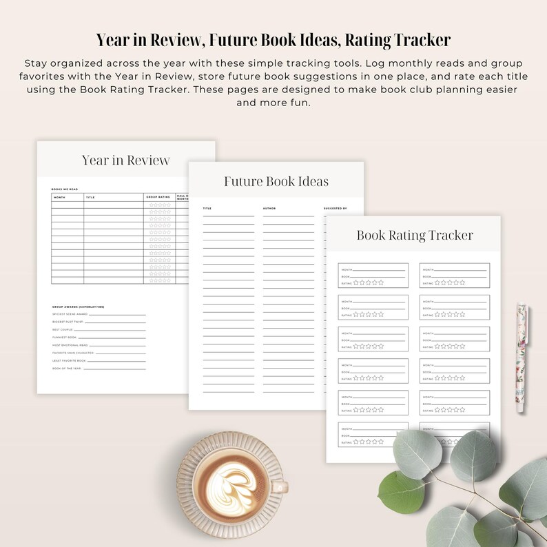 Romance Book Club Printable Bundle, Book Club Games, Trackers Meeting ...