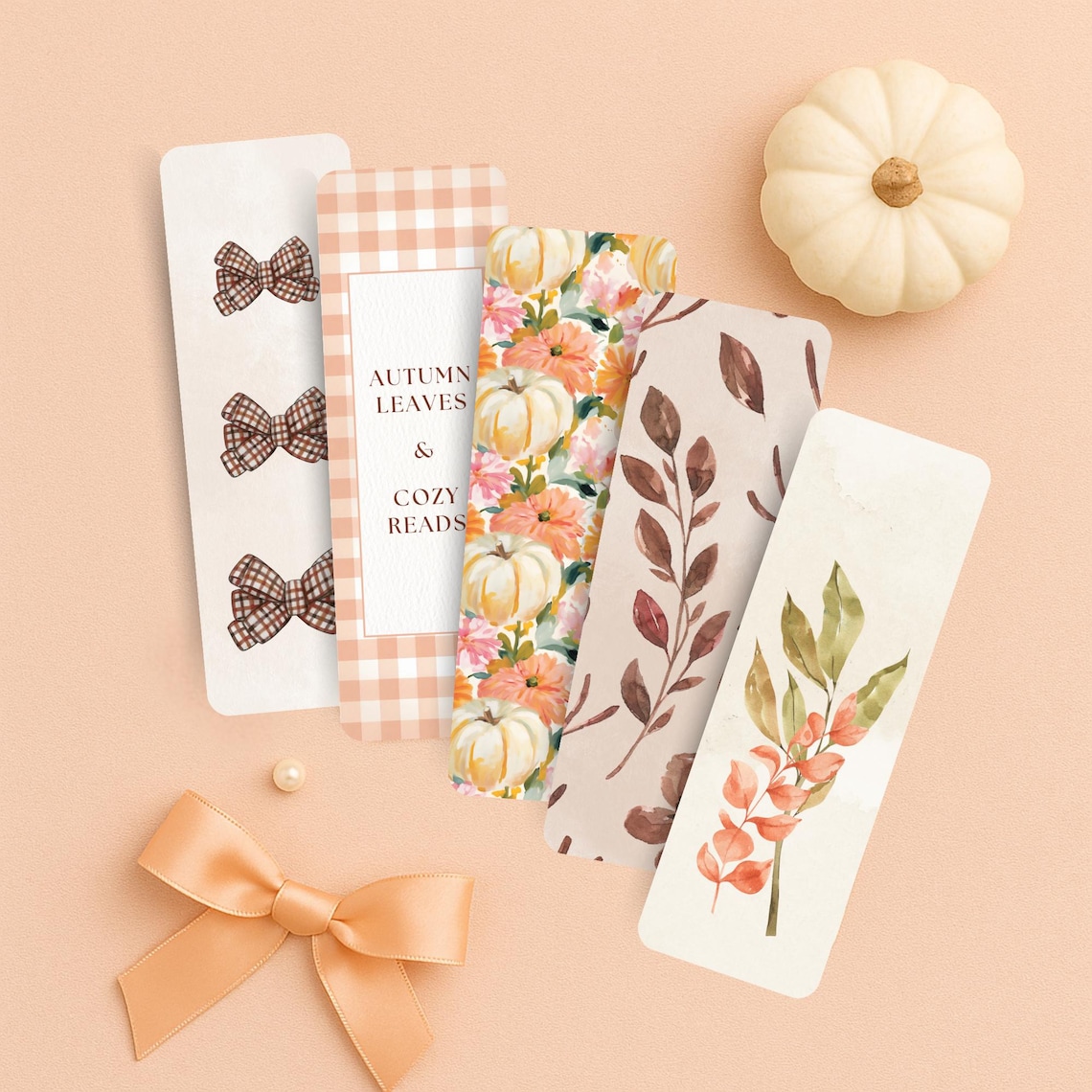 Set of 6 Autumn Printable Bookmarks | Fall Leaves Bookmarks | Cozy ...