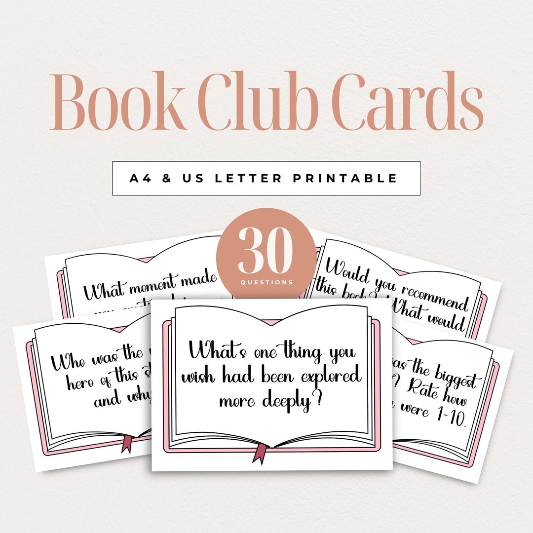 Book Club Conversation Starters: Printable Discussion Prompts (digital ...