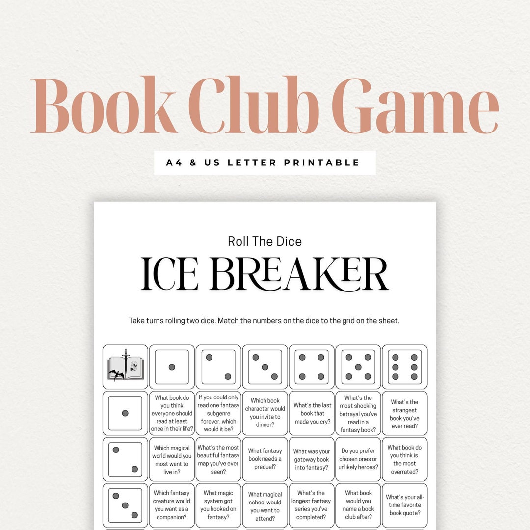 Fantasy Book Club Icebreaker Game, Roll the Dice Book Discussion ...