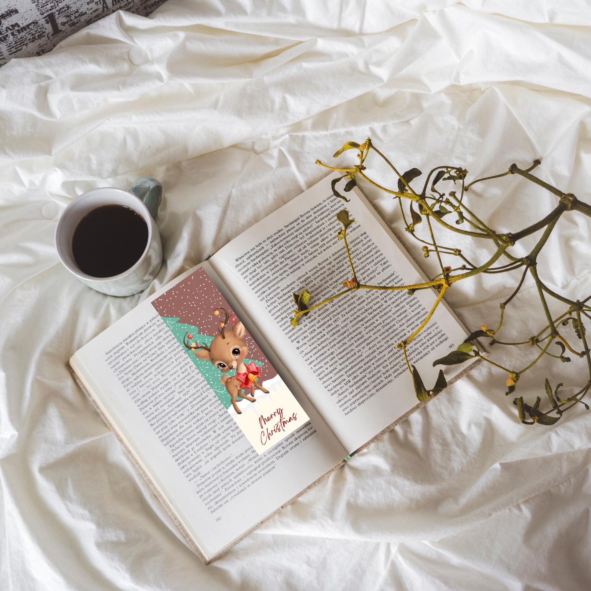 Set of 6 Christmas Bookmark, Printable Holiday Bookmarks, Cute ...