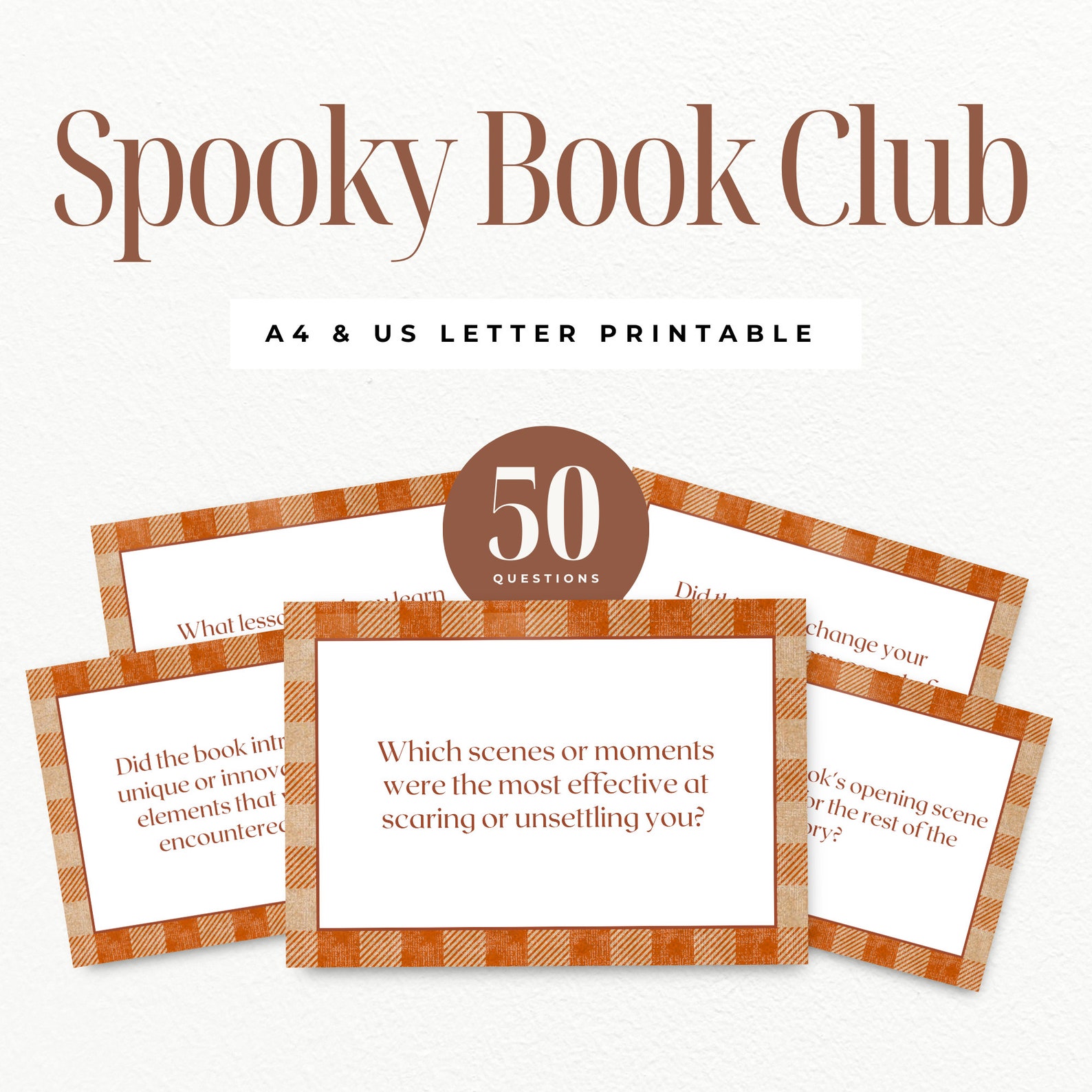Halloween Spooky Book Club Questions | 50 Printable Book Club Prompts ...