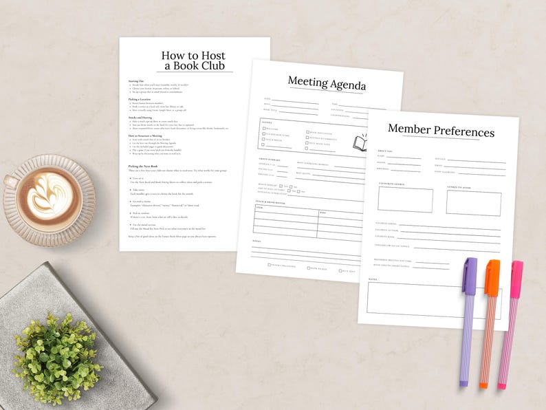 Book Club Planner Printable Bundle, Reading Group Worksheets ...