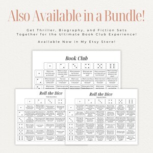 Thriller Book Club Discussion Questions Printable, Roll the Dice, Book ...