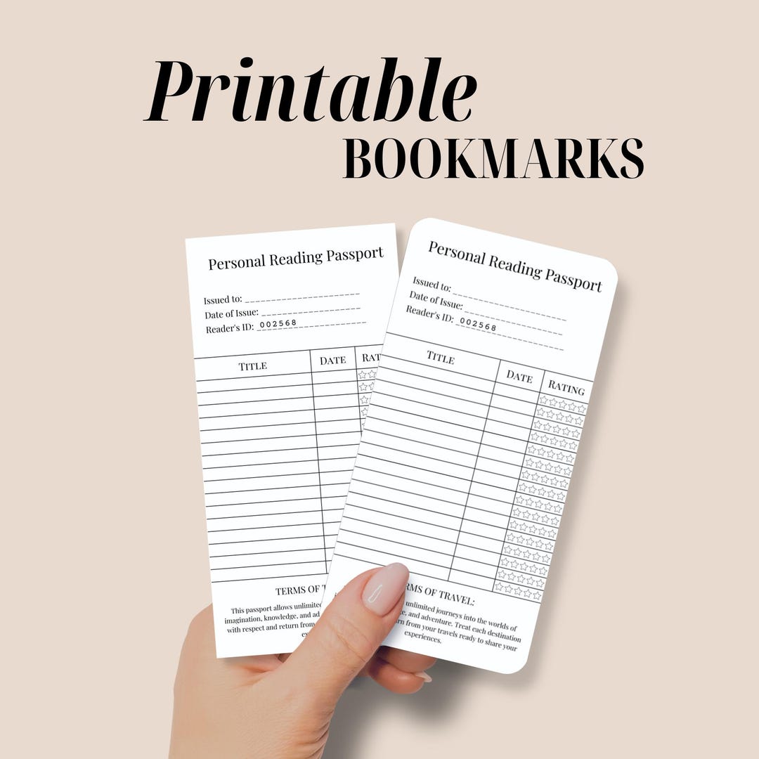 Printable Personal Reading Passport Bookmark | Reading Tracker ...