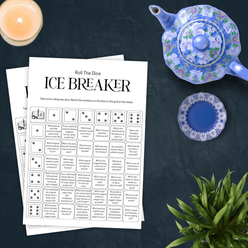 Fantasy Book Club Icebreaker Game, Roll the Dice Book Discussion ...