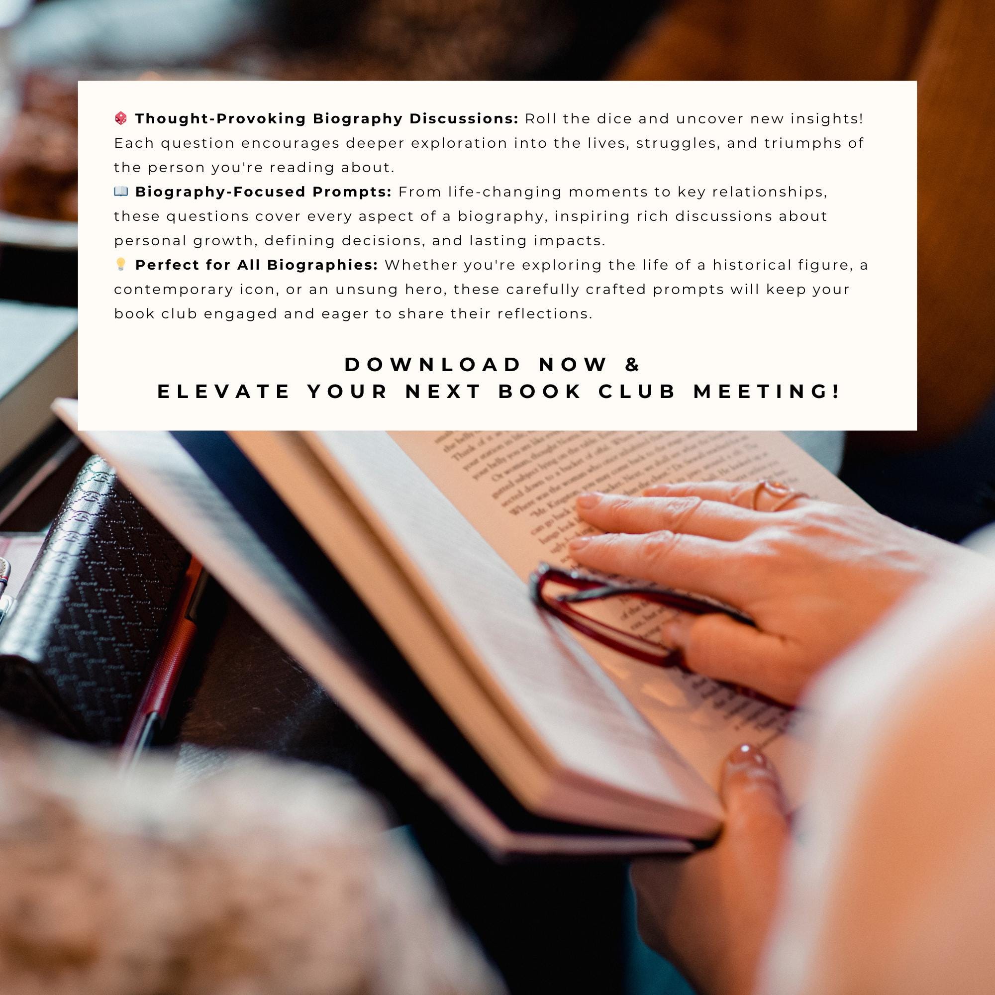 Biography Book Club Game, Roll the Dice Discussion Game, Printable Book ...