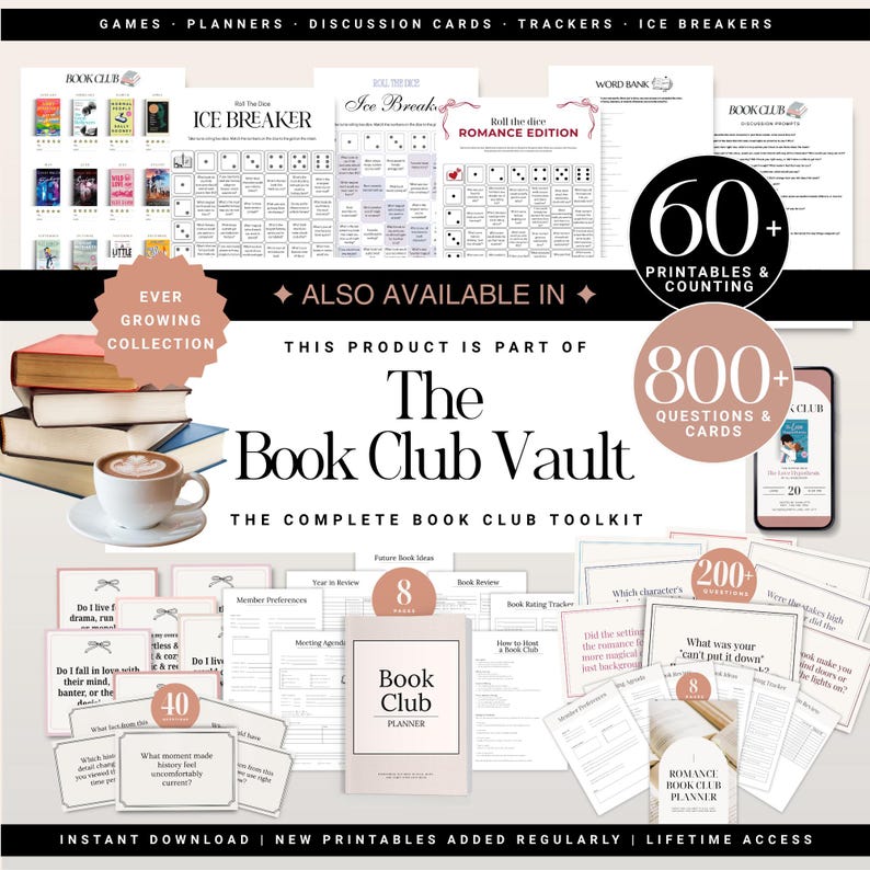 Book Club Planner & Organizer | Printable Book Club Templates | Digital ...